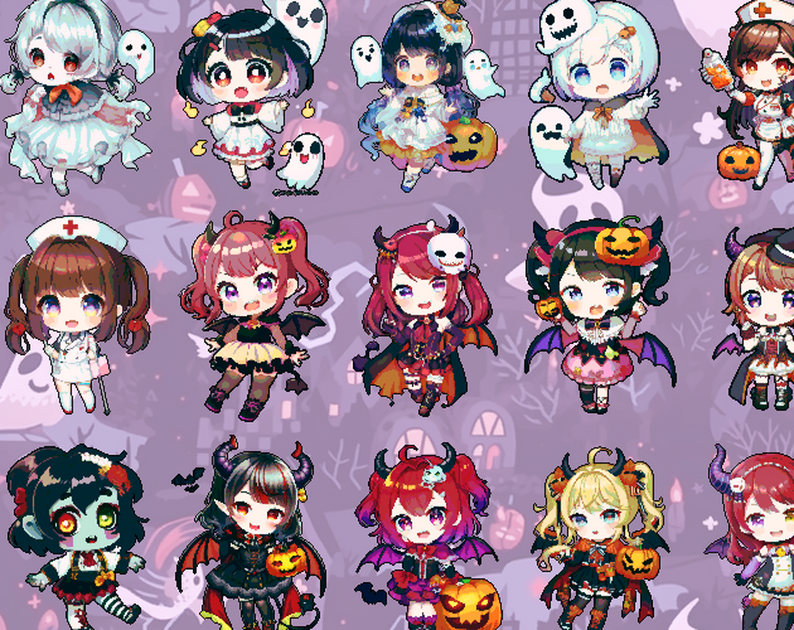 Halloween Girls Sprite Pack by MasuOne