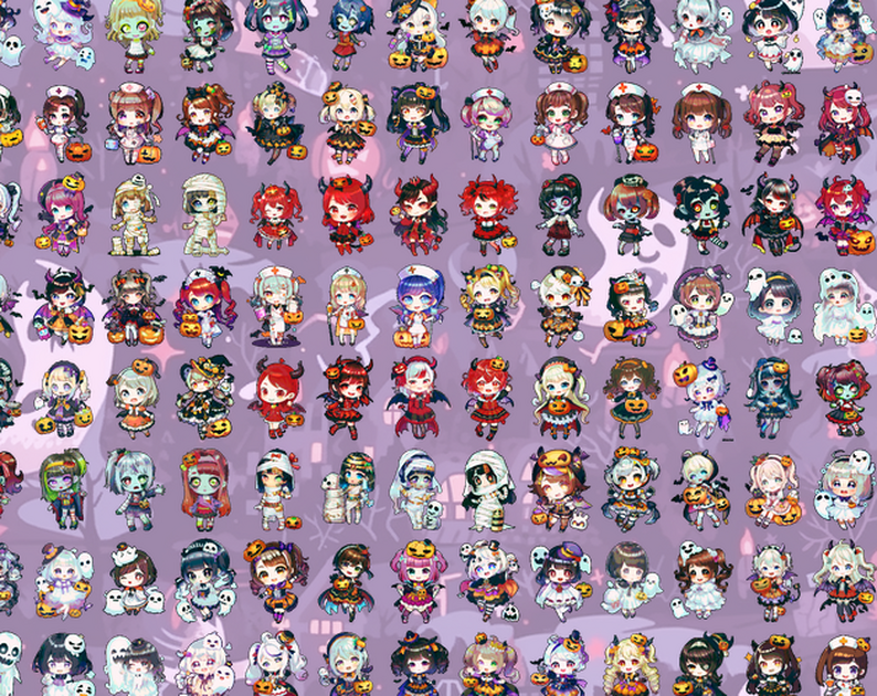 Halloween Girls Sprite Pack by MasuOne