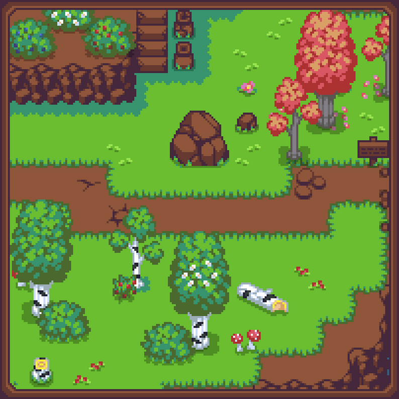 16x16 RPG Grassland Tiles by Sun Dog Games