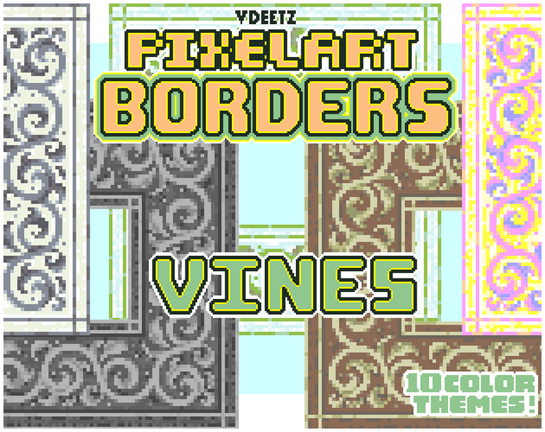 Pixel Art Borders: Vines by vDeetz