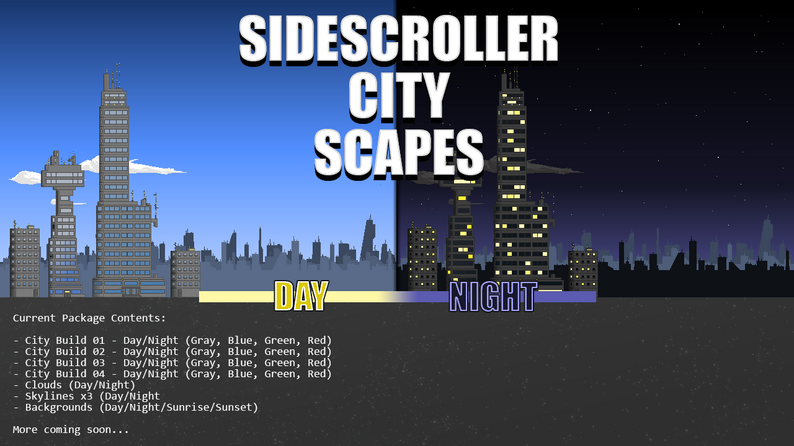 Sidescroller City Scapes by Daniel Kole Productions