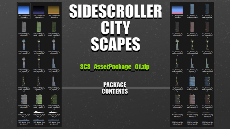 Sidescroller City Scapes by Daniel Kole Productions