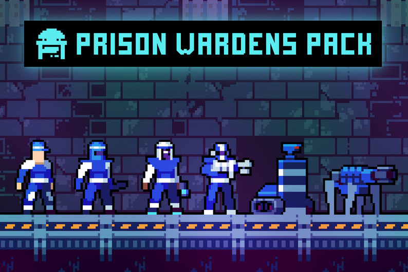 Prison Wardens Pixel Art Sprites by Free Game Assets (GUI, Sprite ...