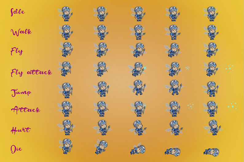 Free 2D Fairy Sprite Sheets by Free Game Assets (GUI, Sprite, Tilesets)