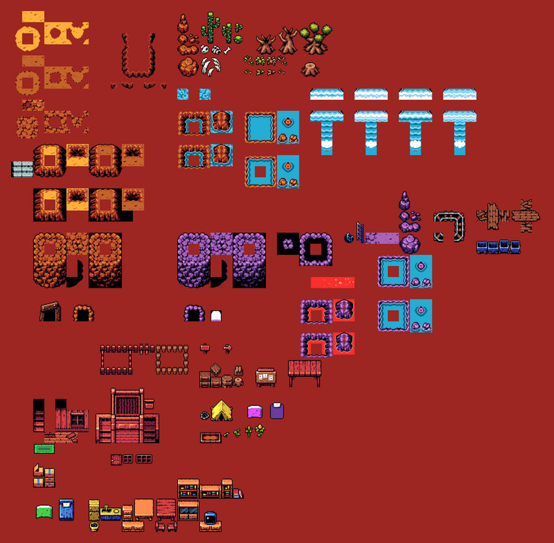 Top Down Tileset Red Desert by Alb_pixel Store