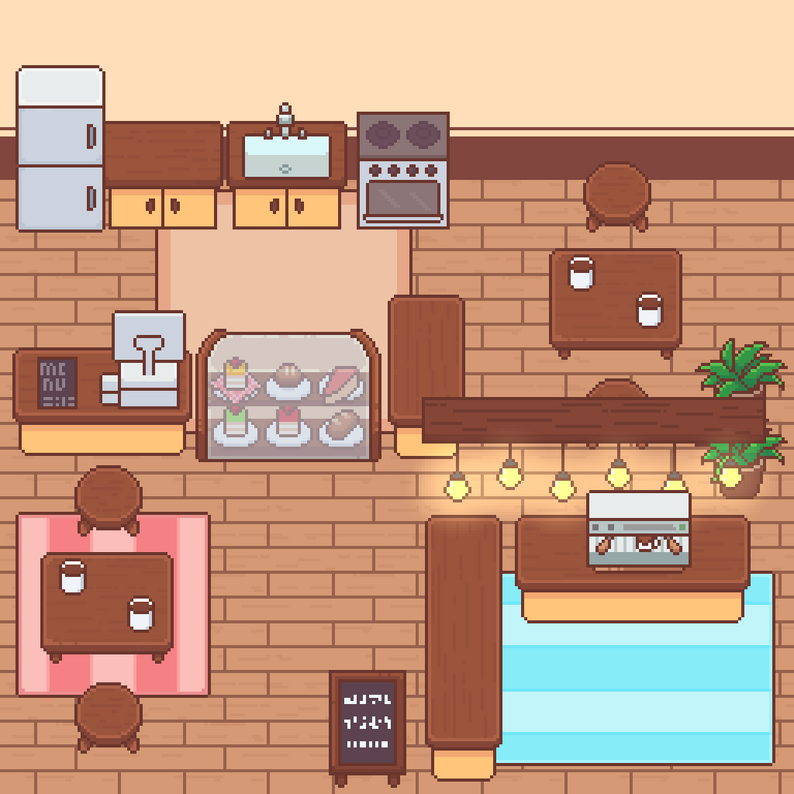 300+ Cafe interiors - Tileset by AbyssalHunter