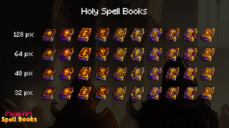 Pixel-Art Spell Books by King Game Assets