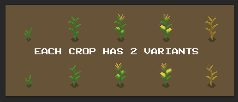 Field Crops - Top Down Pixel Art Props by sanctumpixel
