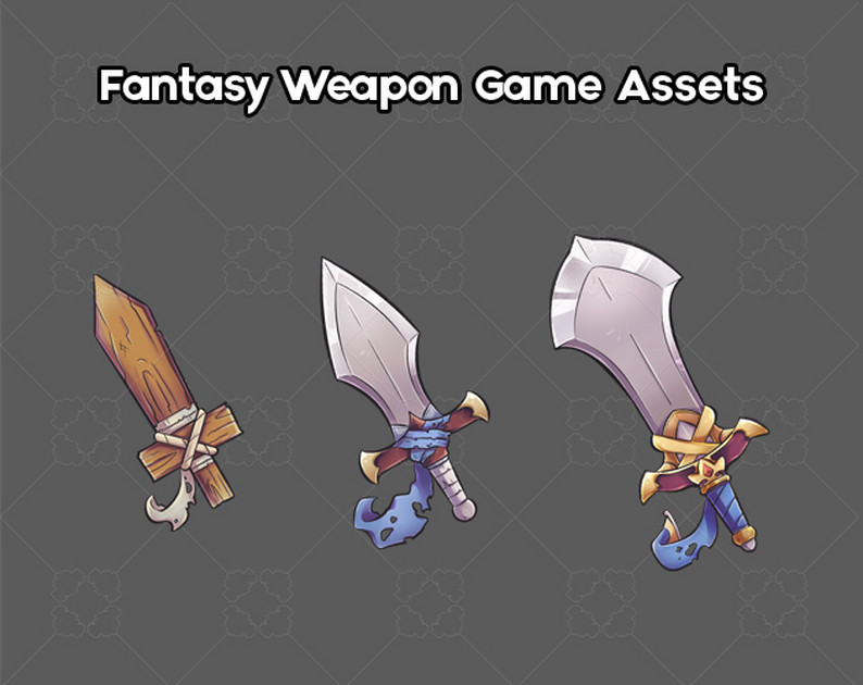 Fantasy Weapon Game Asset (Bow, Sword, Axe) by SeventhSolution
