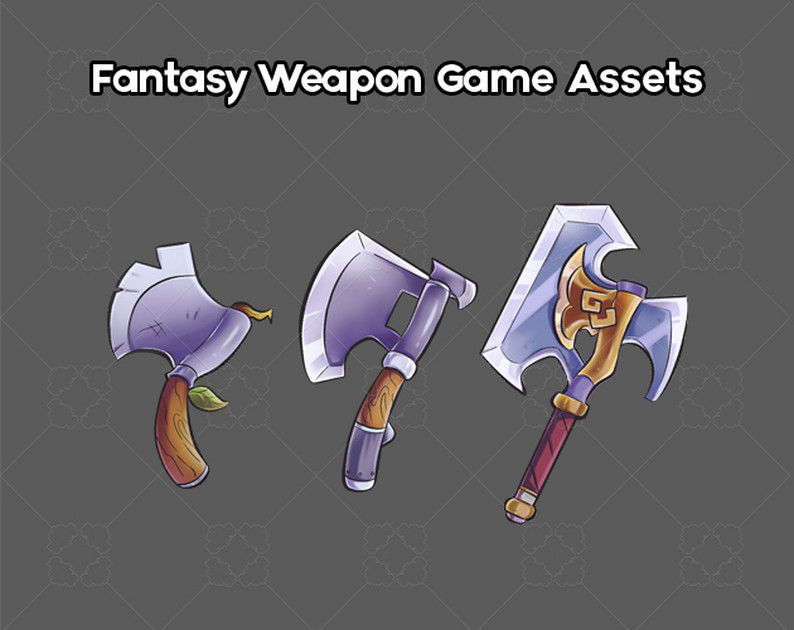 Fantasy Weapon Game Asset (Bow, Sword, Axe) by SeventhSolution