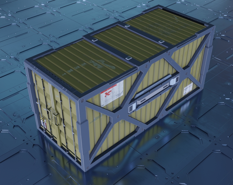Free Sci-Fi Shipping Container Game Model by designersoup