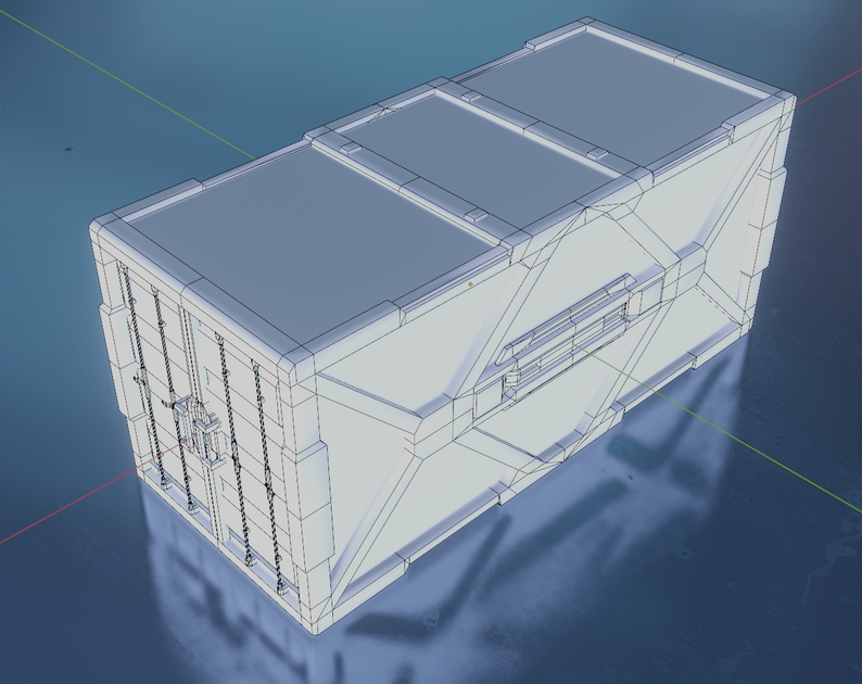 Free Sci-Fi Shipping Container Game Model by designersoup