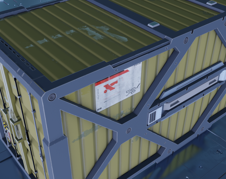 Free Sci-Fi Shipping Container Game Model by designersoup