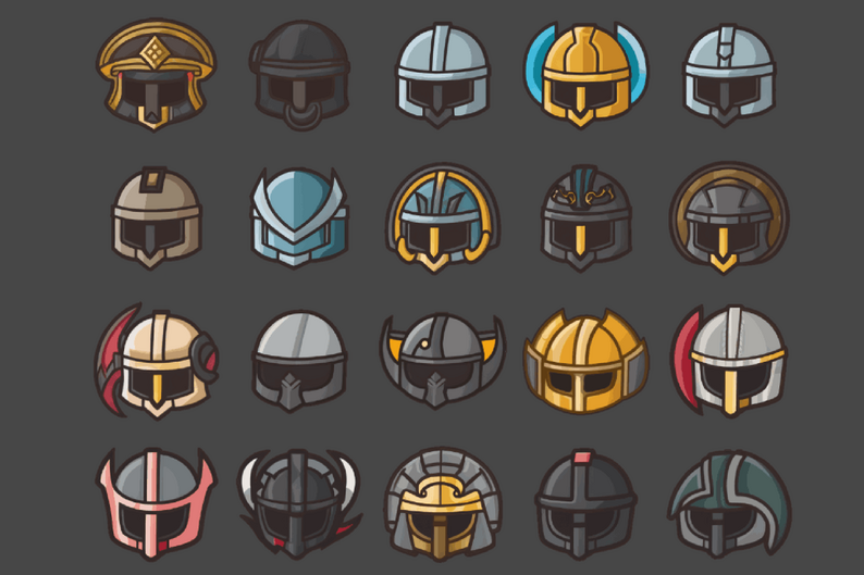 Fantasy Cartoon Helmets 2D by Beorgames