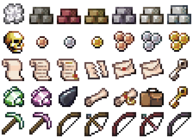 16x16 Pixel Art Item Icons by GandalfHardcore