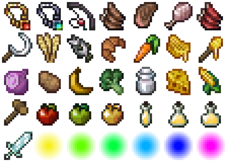 16x16 Pixel Art Item Icons by GandalfHardcore