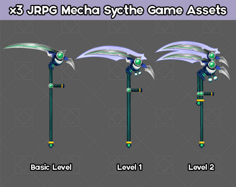 JRPG Mecha Scythe Game Assets by SeventhSolution