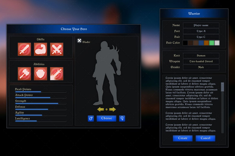 MMORPG Game UI by Renderman