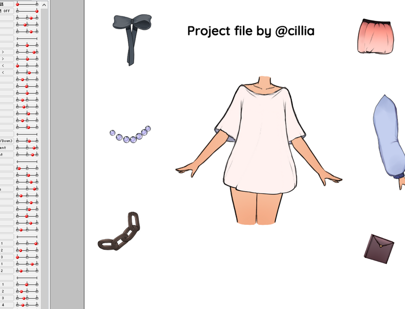 Live2D Clothing Physics Example Project by cillia