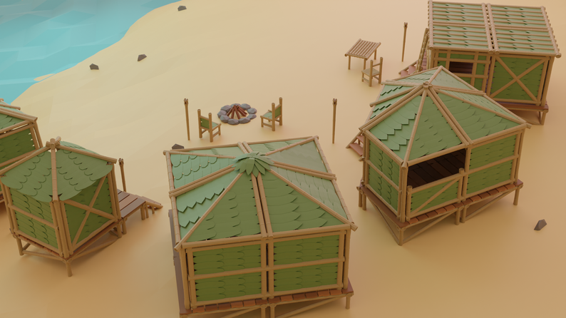 Low Poly Bamboo Modular by LowPolyAssets