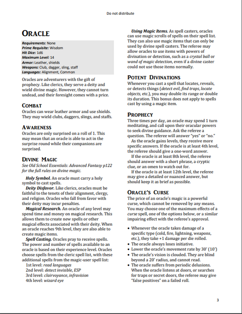 OSE: Old Magic by Games, Ink