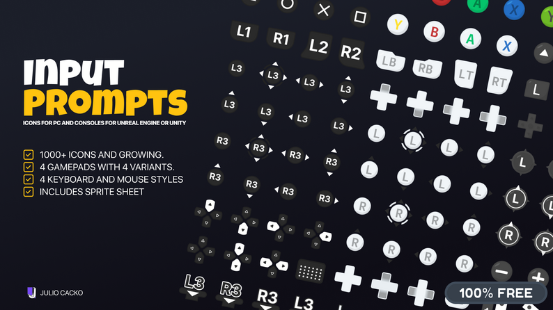 FREE Input Prompts Pack - Icons for PC and Consoles for Unreal Engine ...