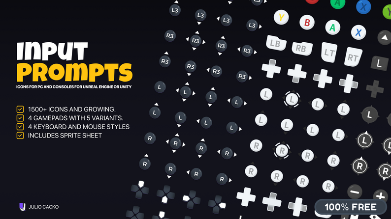 FREE Input Prompts Pack - Icons for PC and Consoles for Unreal Engine ...
