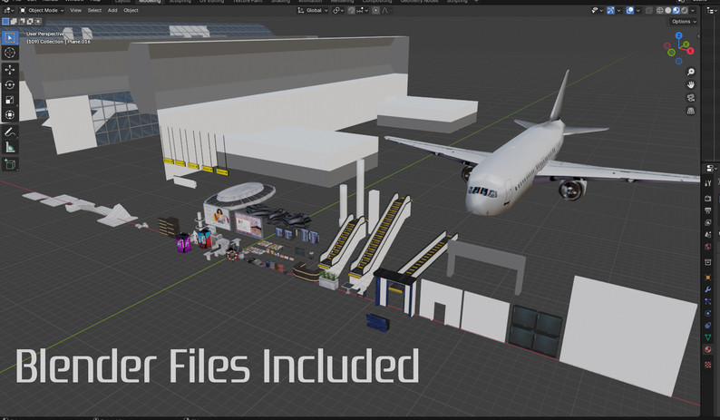 PSX Airport Environment Asset Pack by Ink Ribbon