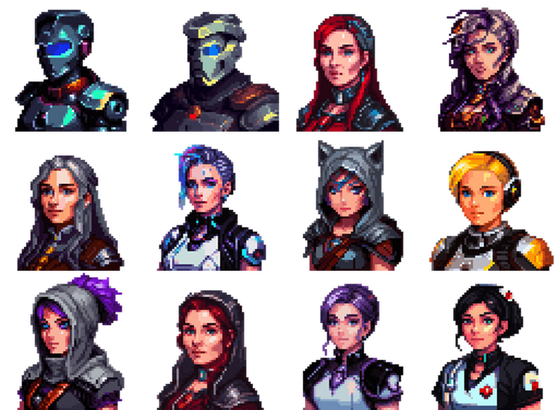 700+ Pixel Art RPG Character Portraits Sprites Pack by indieartifex