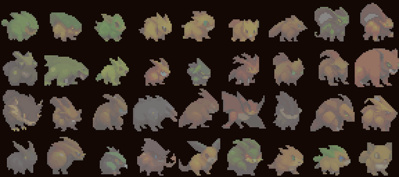 Pixel Mons - 36 monsters (Size 32x32) by Akoro
