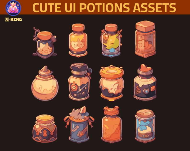 Cute Vector potions assets UI by UI-KING