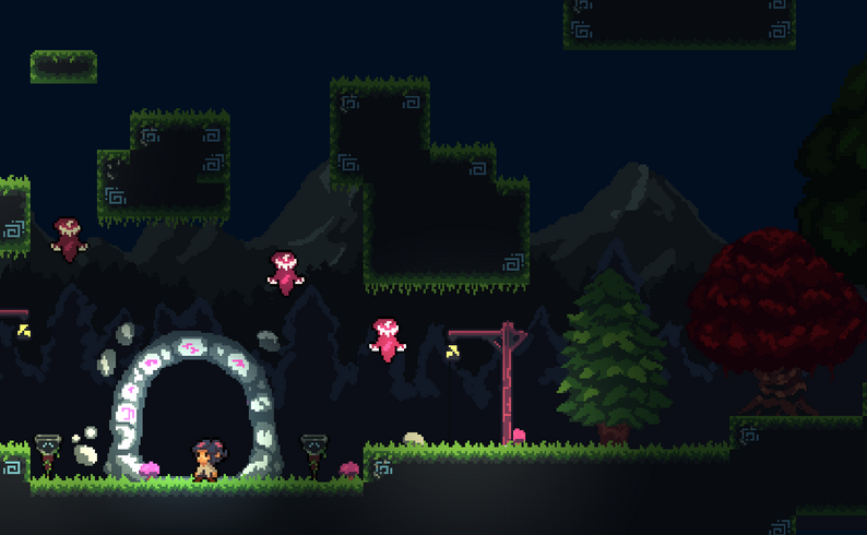 Platformer Art Package - Night Forest by Bissash