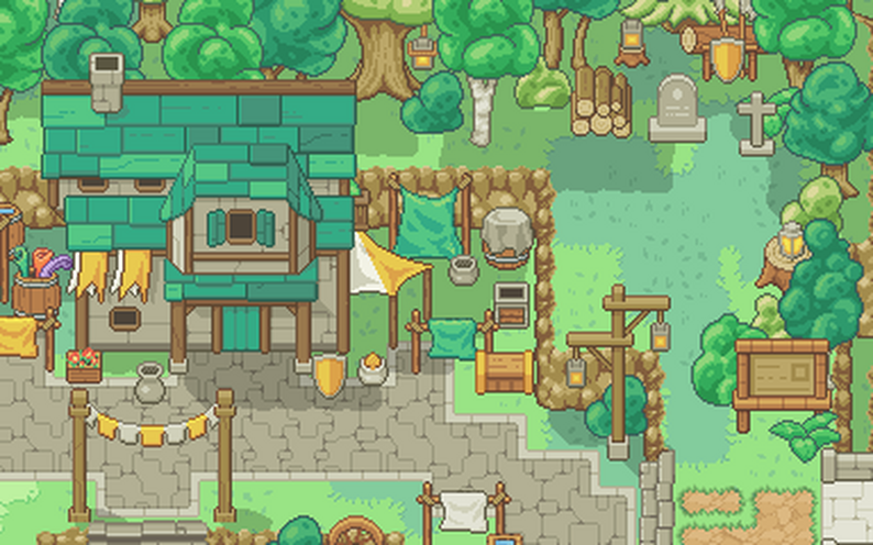 The Fantasy Tileset - 16x16 pixel art asset pack by Ventilatore