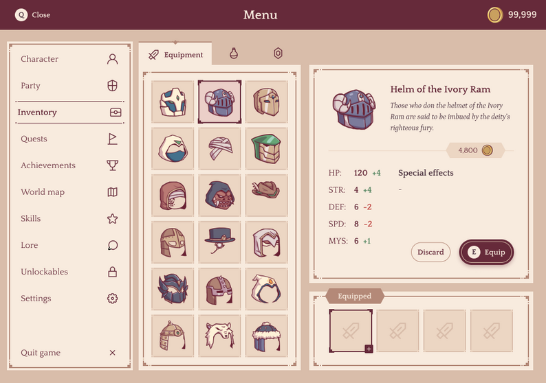 Parchment - 2D vector-based UI for fantasy games by denizengames