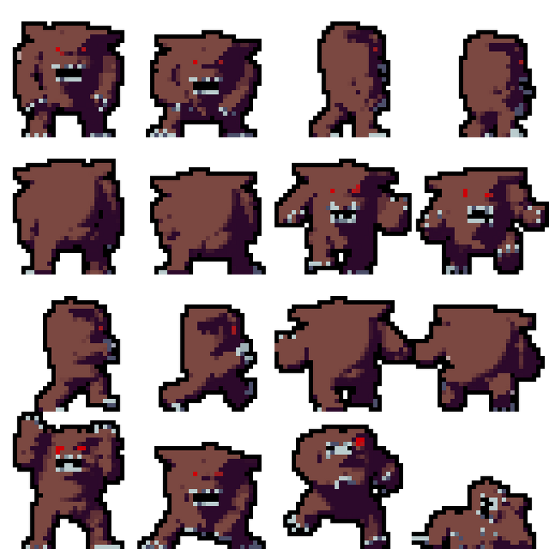 Free 32X32 Dungeon Crawler Monsters Sprites by k-aa
