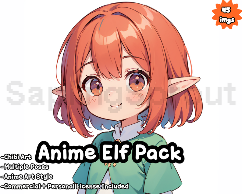 Chibi Elf Anime Portrait Pack by Straw Lion
