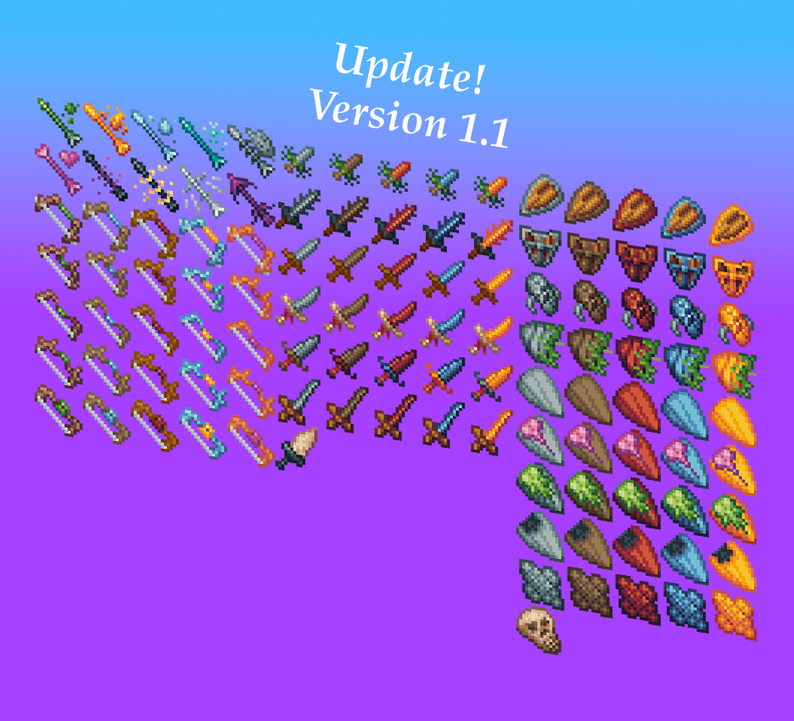 Kasaya's Weapons & Tools Pixel Icons pack 16x16 by Kasaya