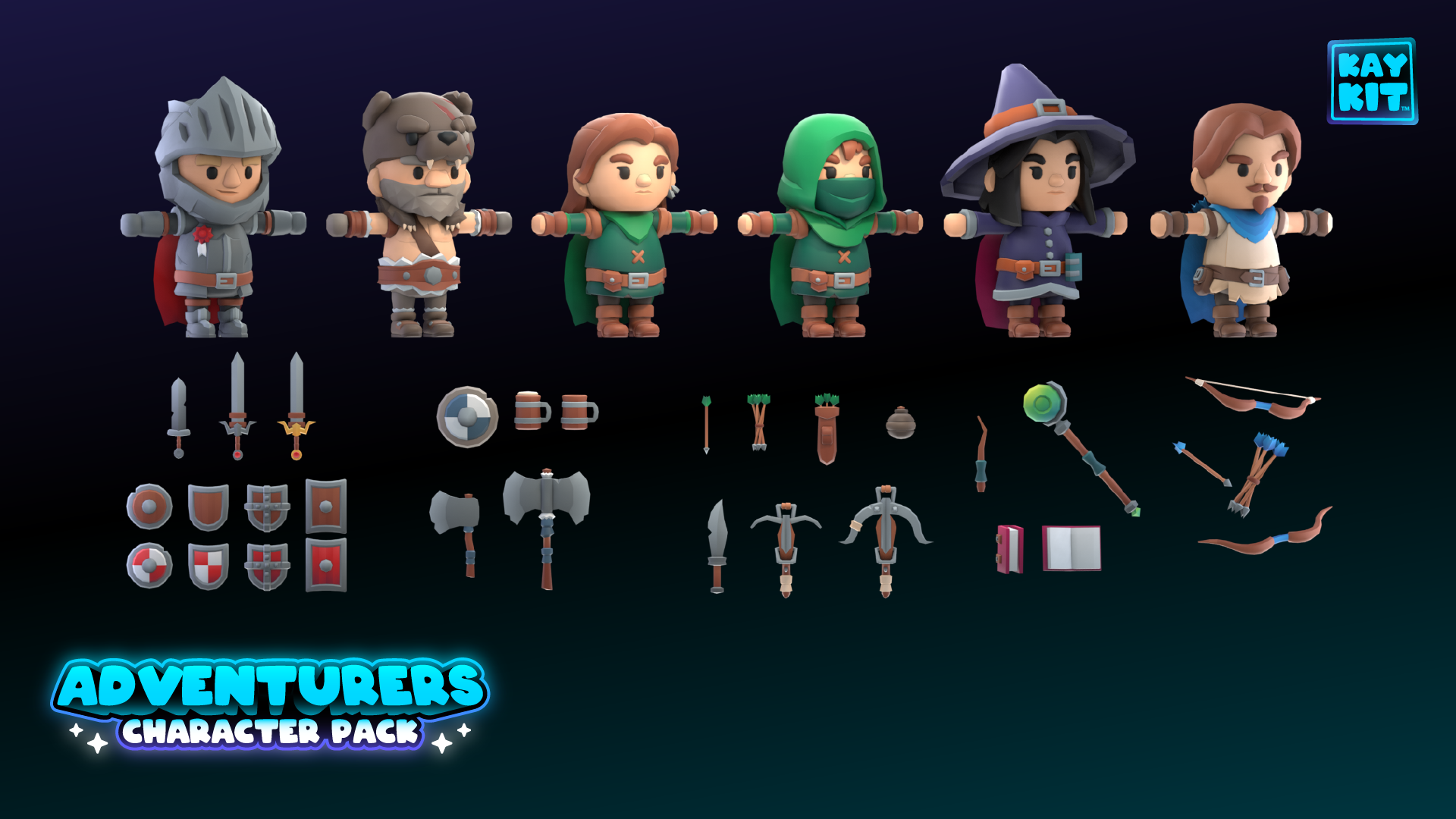 KayKit - Character Pack : Adventurers by Kay Lousberg