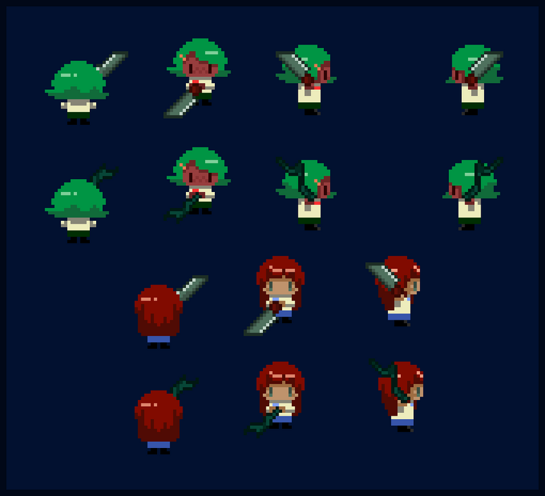 Characters Sprites and Their Weapons - Idle, Run, Zoom, Hurt, Attack by ...