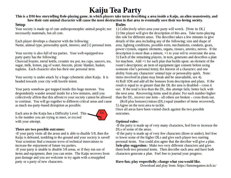 Kaiju Tea Party by FUNONEGames