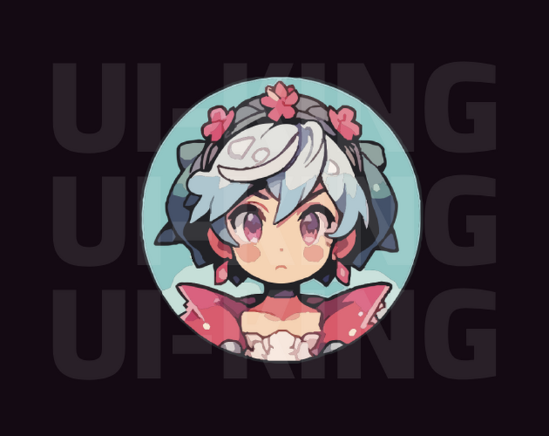 Cute Vector Character Faces UI 4 by UI-KING