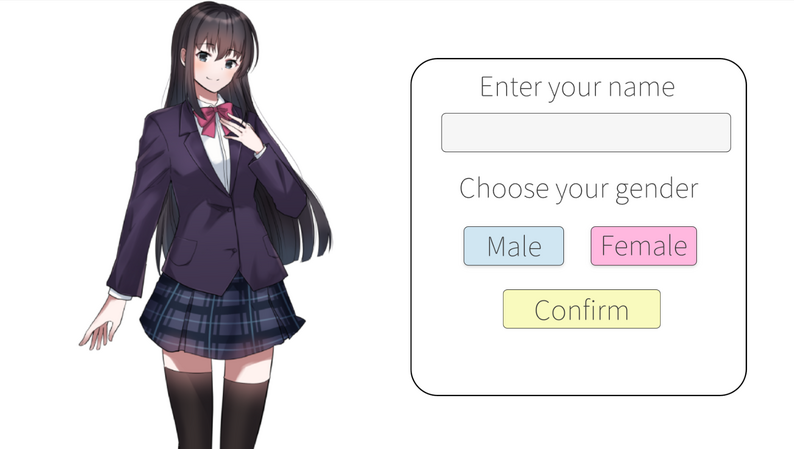 Renpy Name Input & Gender selection Screen by Smileflower