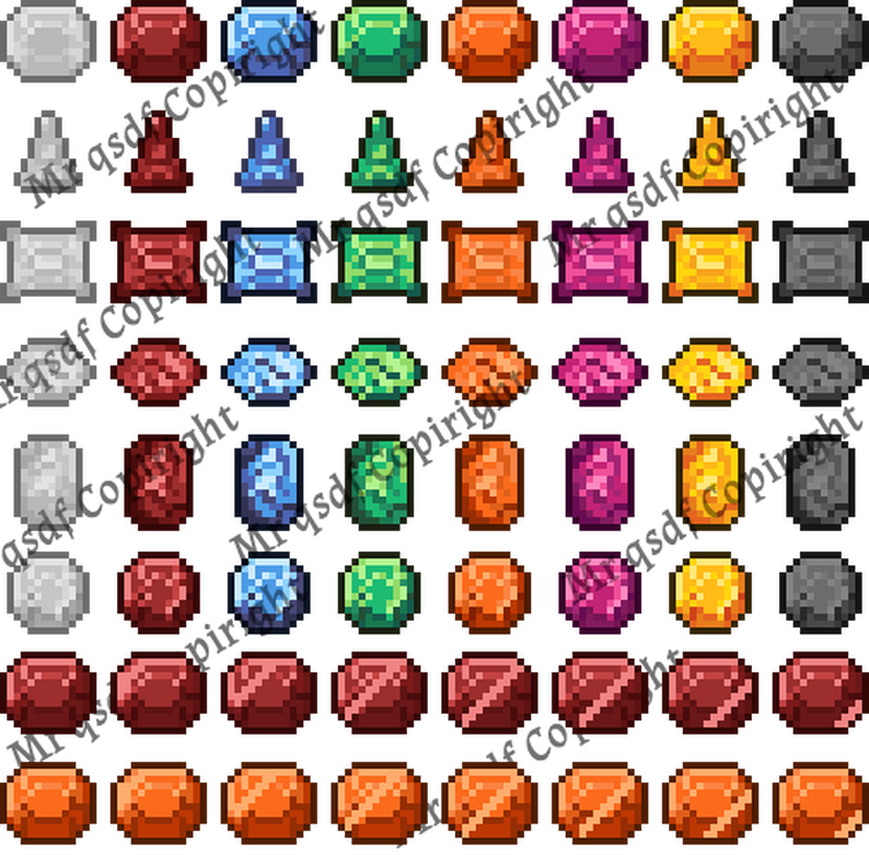 Pixel Art Gems 16p 32 color by mrqsdf