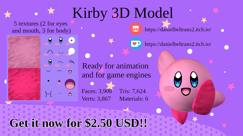 Kirby 3D Model by Dreamloft3D