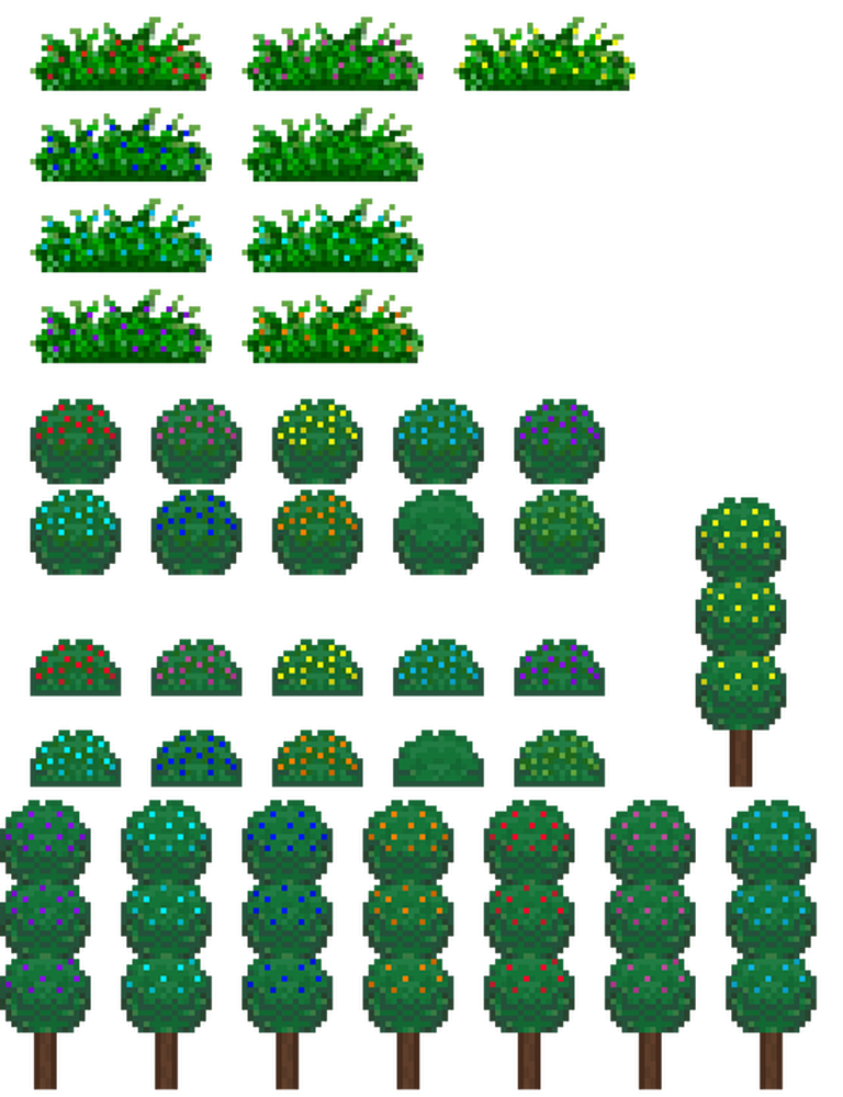 Tree set 3 Pixel Art 2D by NinaPixelArt
