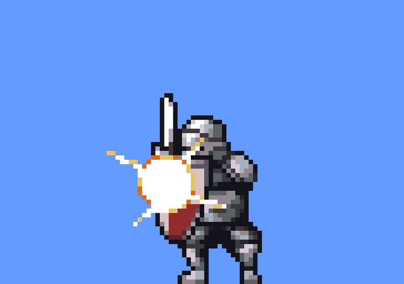 Heavy Pixel Art Knight Character - 2D Sidescroller by GandalfHardcore