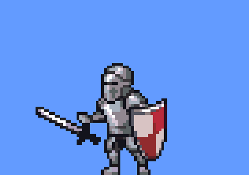 Heavy Pixel Art Knight Character - 2D Sidescroller by GandalfHardcore