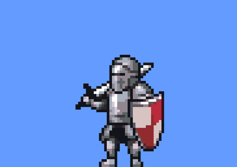 Heavy Pixel Art Knight Character - 2D Sidescroller by GandalfHardcore