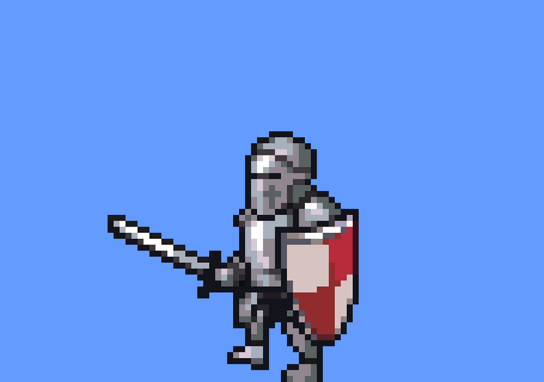 Heavy Pixel Art Knight Character - 2D Sidescroller by GandalfHardcore