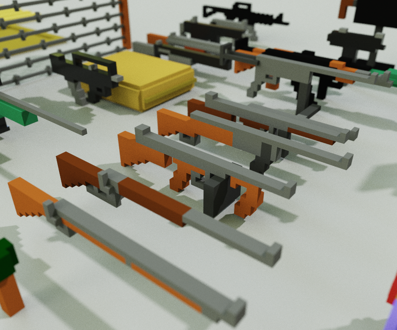 Voxel Weapon Asset Pack 3D by miventech